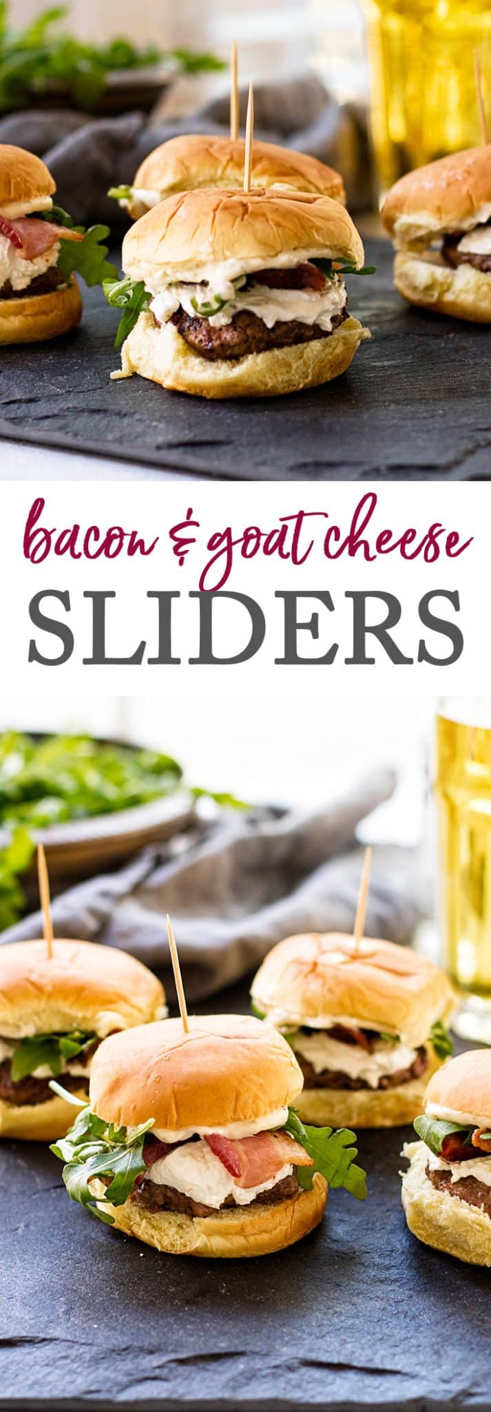 Bacon and Goat Cheese Sliders - Girl Gone Gourmet