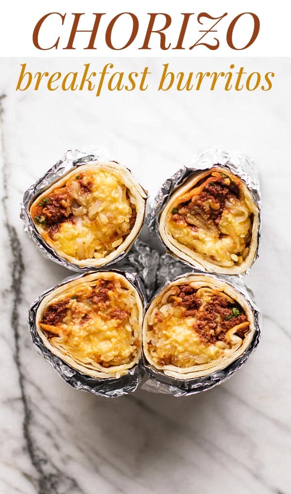 Chorizo Breakfast Burritos - Girl Gone Gourmet