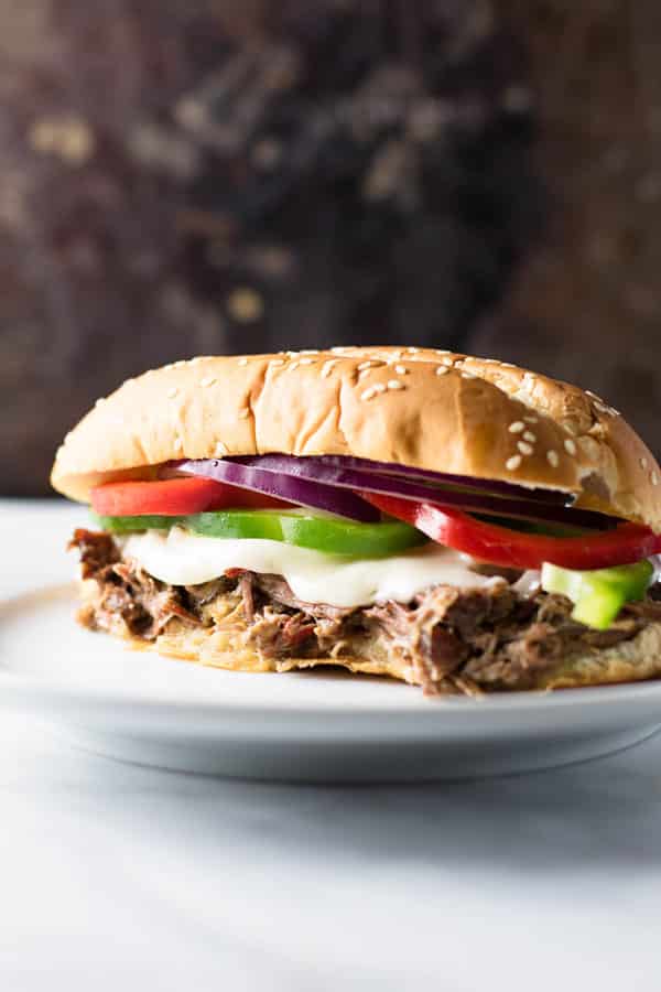 Slow Cooker Shredded Beef Sandwiches | Girl Gone Gourmet Slow Cooker Shredded Beef Sandwiches | Girl Gone Gourmet