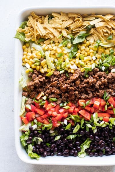 Taco Salad with Chili-Spiced Catalina Dressing - Girl Gone Gourmet