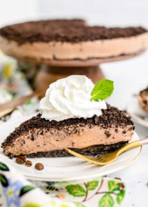 No-Bake Mocha Cheesecake (Frozen Cheesecake) | Girl Gone Gourmet