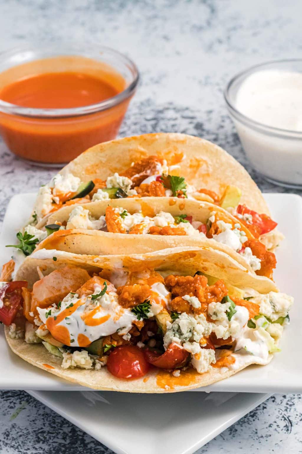 Buffalo Chicken Tacos - Girl Gone Gourmet