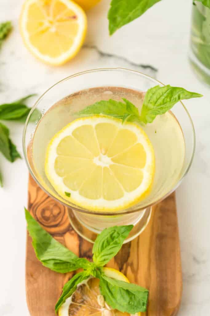 Lemon Basil Cocktail - Girl Gone Gourmet