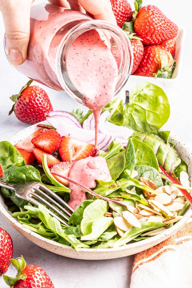 Fresh Strawberry Salad Dressing - Girl Gone Gourmet