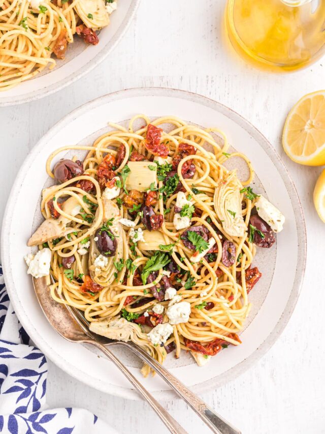 15-Minute Mediterranean Pasta - Girl Gone Gourmet