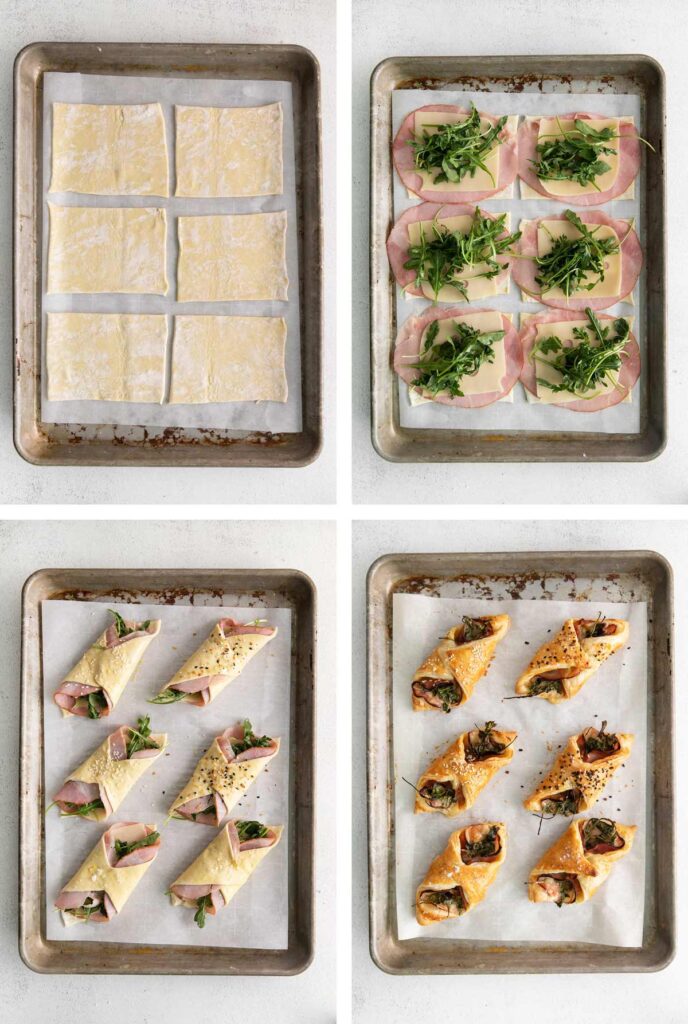 Ham and Cheese Puff Pastry Bundles - Girl Gone Gourmet