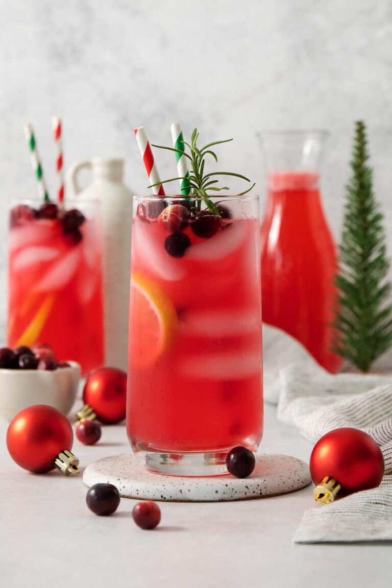Sparkling Christmas Cranberry Lemonade - Girl Gone Gourmet