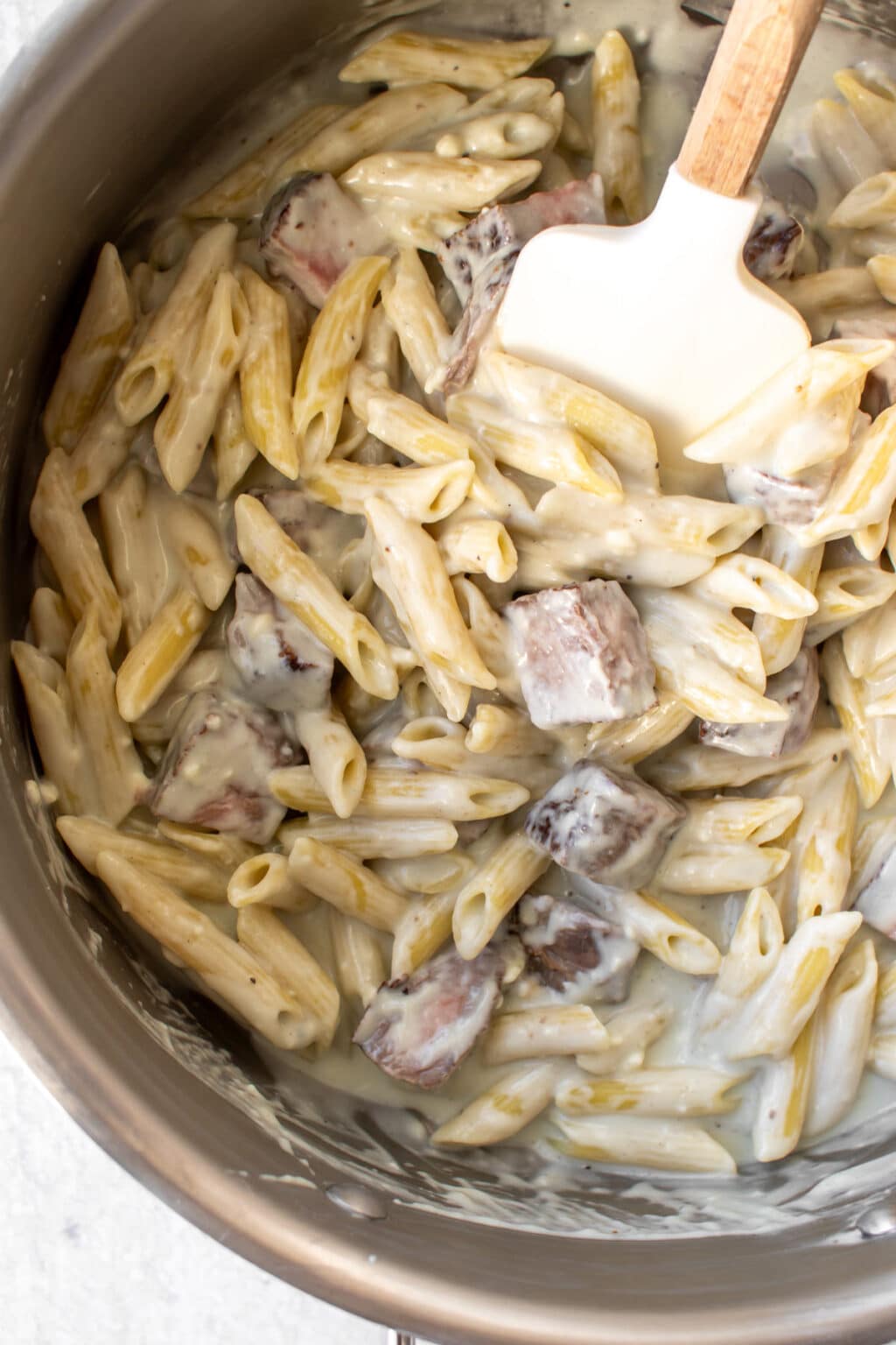Blue Cheese Pasta with Steak - Girl Gone Gourmet