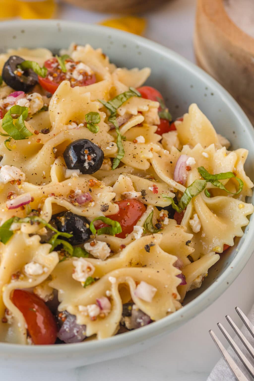 Zesty Bow Tie Pasta Salad - Girl Gone Gourmet