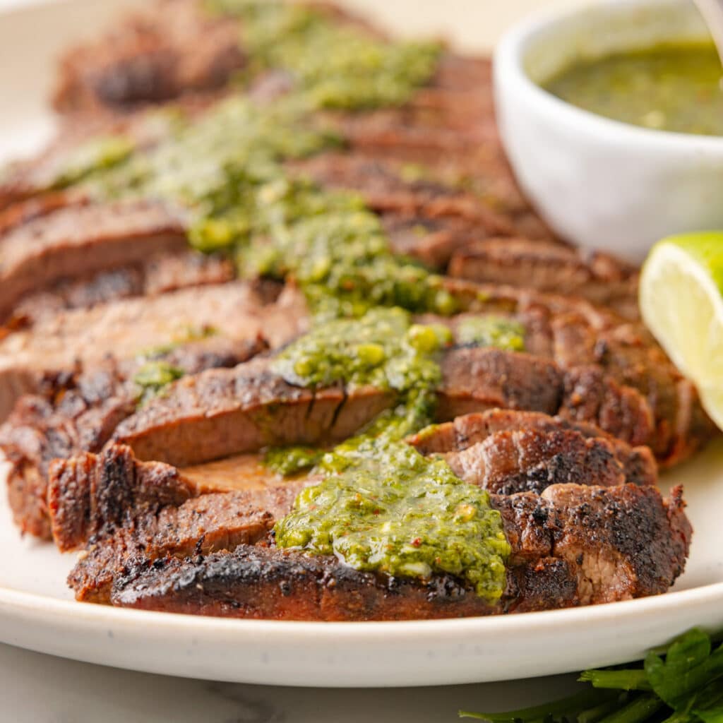 Chimichurri Grilled Flank Steak - Girl Gone Gourmet