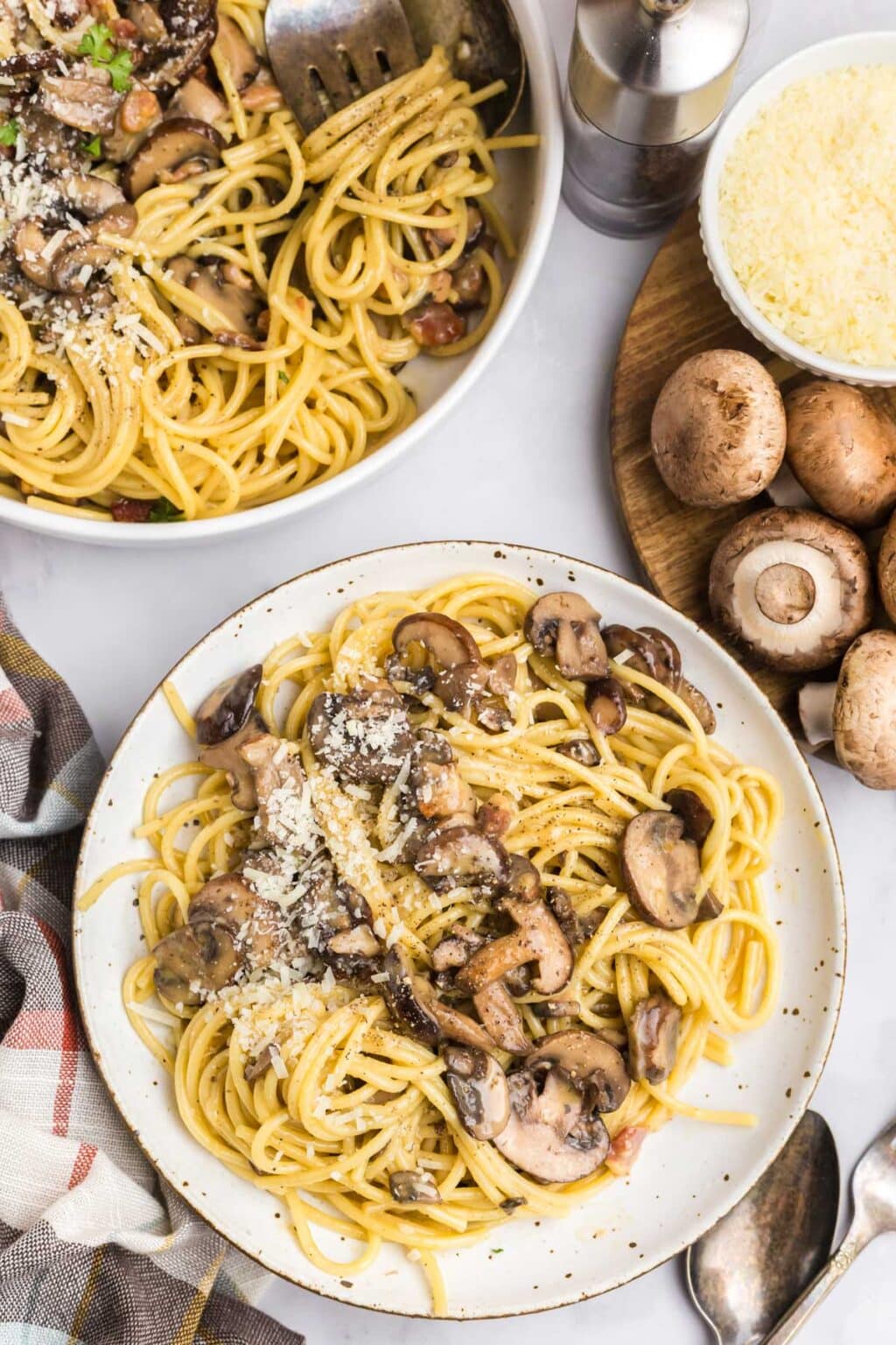 Mushroom Carbonara - Girl Gone Gourmet