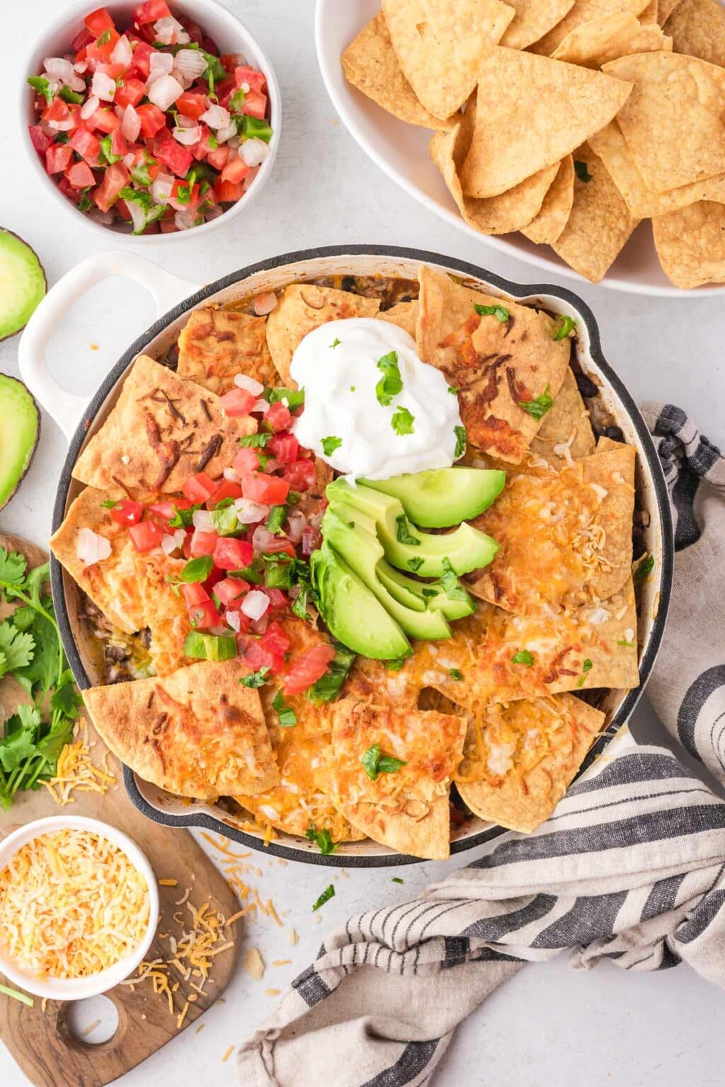 Upside-Down Skillet Taco Nachos - Girl Gone Gourmet