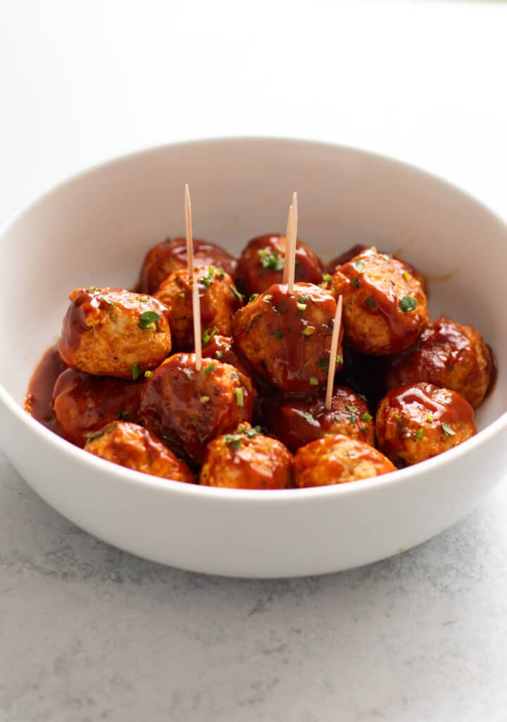 BBQ Chicken Meatballs - Girl Gone Gourmet