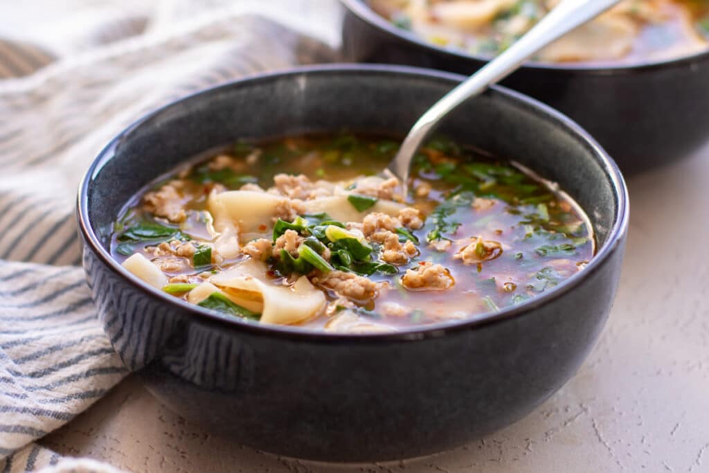 Easy Deconstructed Wonton Noodle Soup - Girl Gone Gourmet